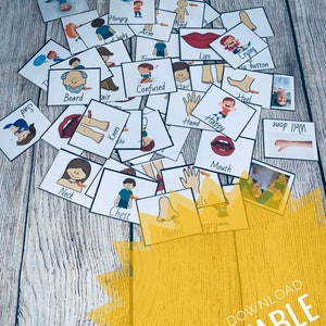 45 Loose Cards Feelings, Emotion and Body Part Pictures Cards for ...