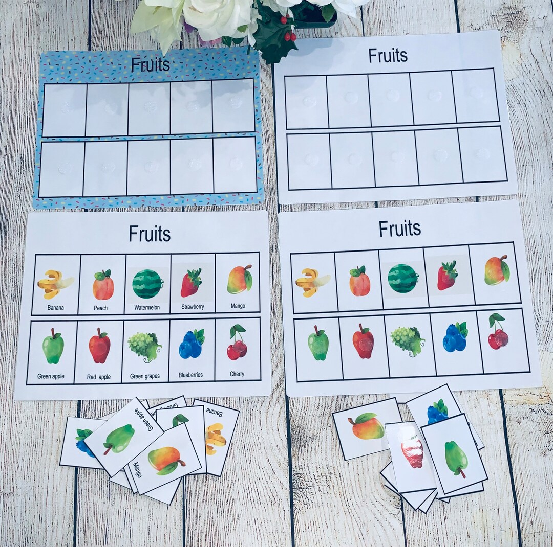 Toddler, Preschool Busy Work, Fruits Sorting Matching , Montessori ...