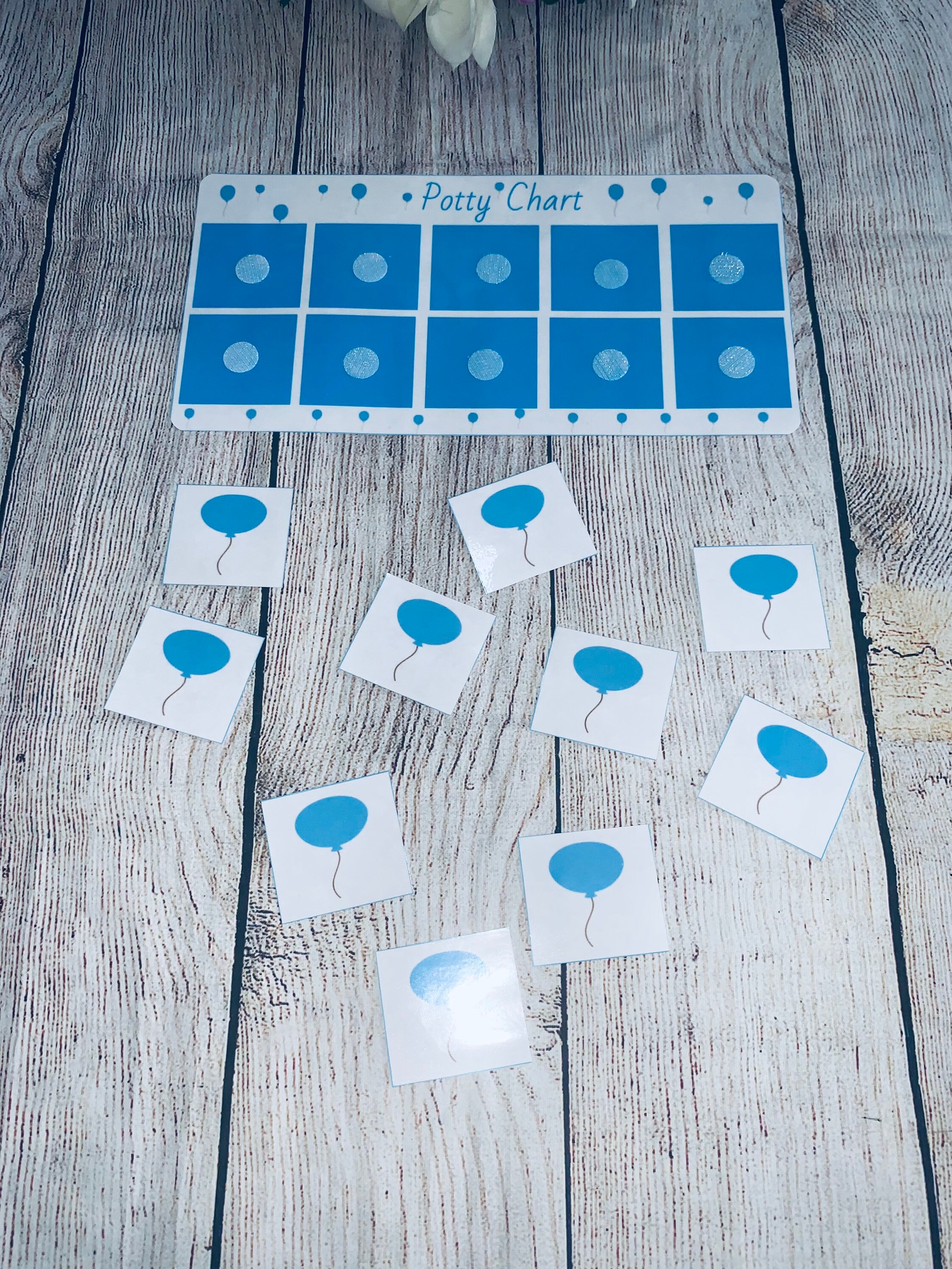 Balloon Teal Potty Training Chart | Blue Potty Reward System for Boys ...
