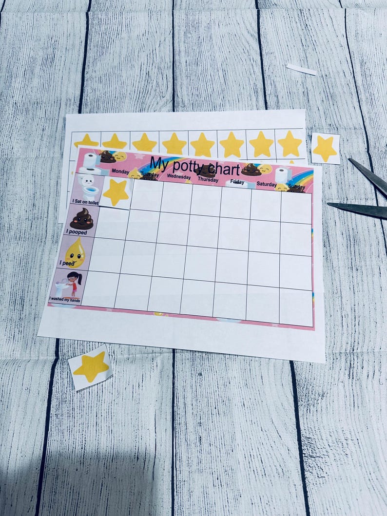 Printable Potty Training Chart for Kids | Visual Toilet Training ...