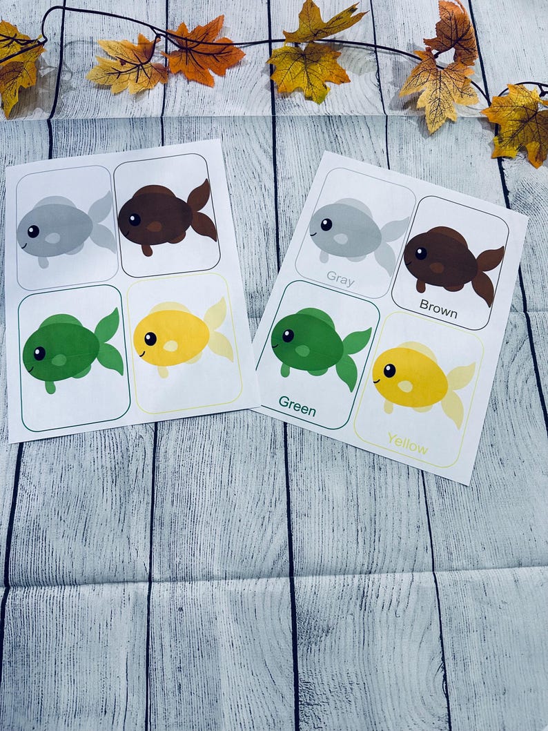 Color Fish Flash Cards, Montessori, Colors Flash Cards, Interactive ...