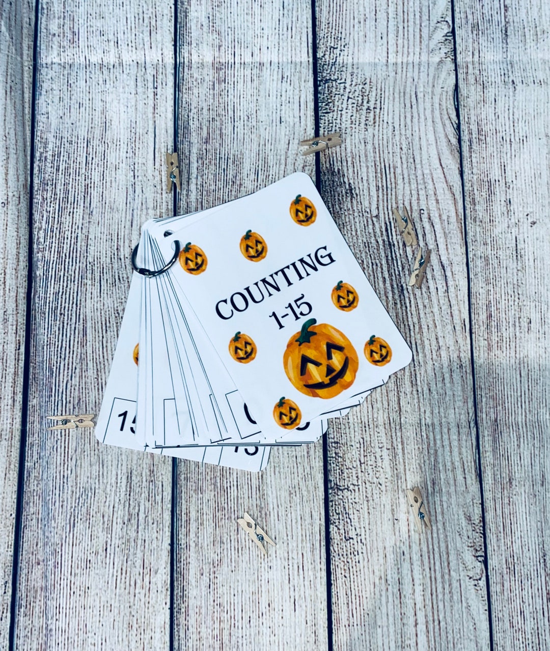Halloween Pumpkins Counting, Numbers 1 to 15 Clip Cards, Counting Cards ...