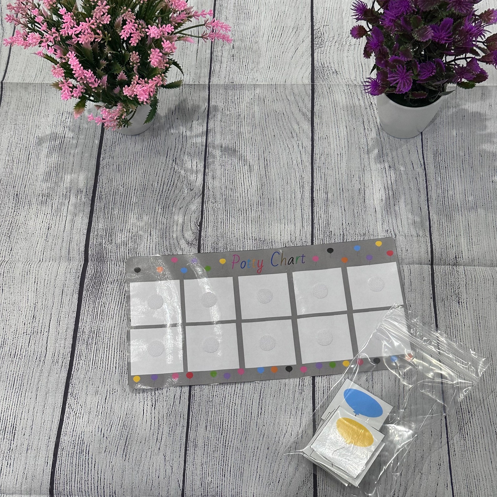 Kids Balloon It's Potty Time Training Board Poster Bathroom Toilet ...