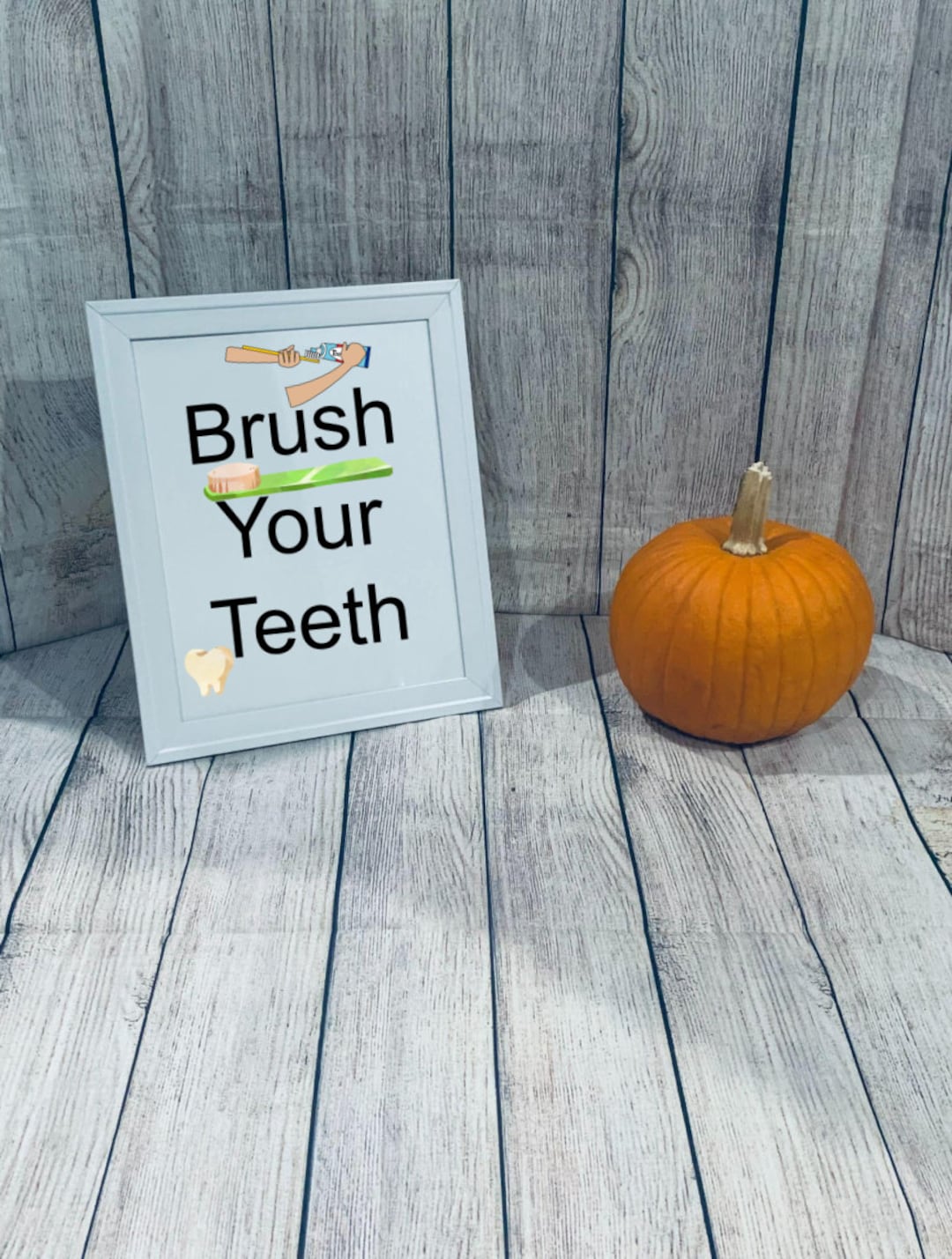 Bathroom Sign Brush Your Teeth Poster Wall Art Printable, Montessori ...