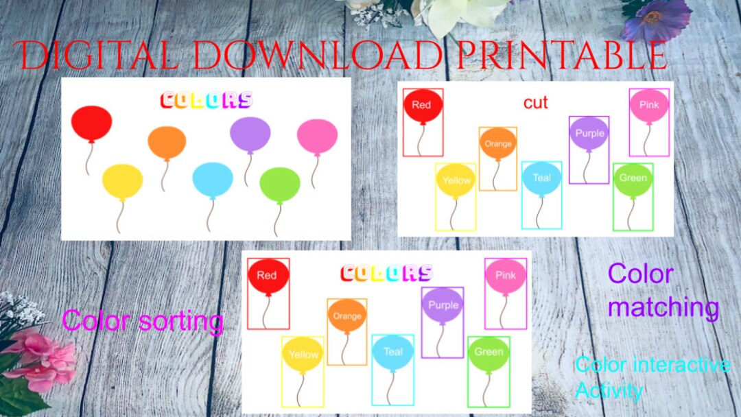 Balloon Color Interactive Activity, Color Matching, Sorting, Learn ...