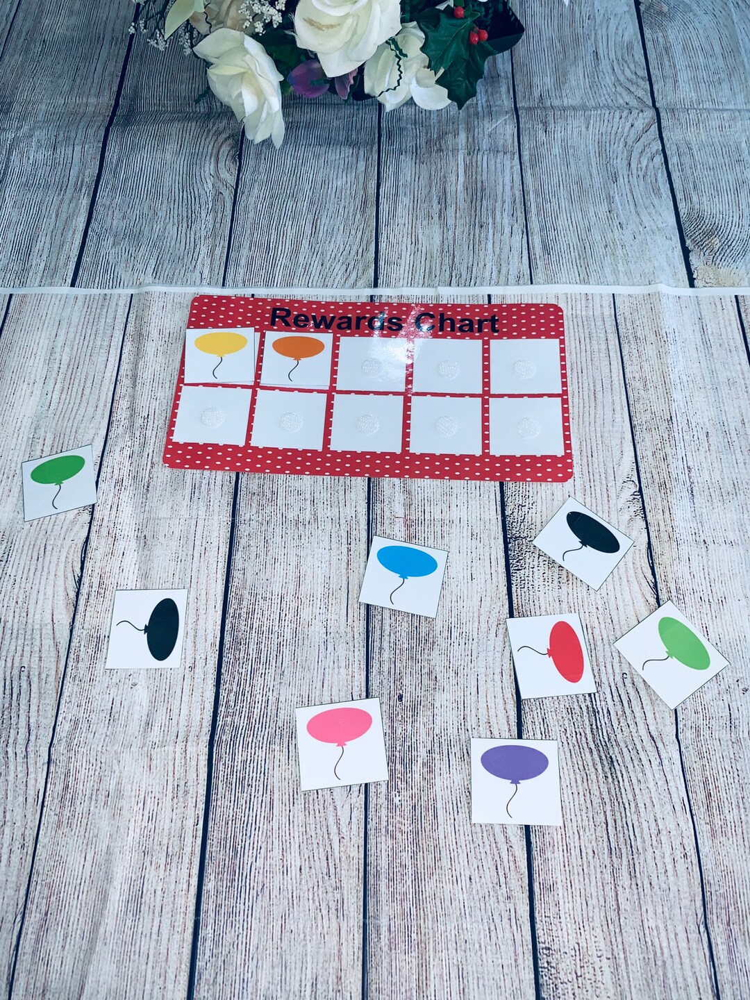 Red Balloon Rewards Chart Board, Token Board, Reward System, Red Girls ...
