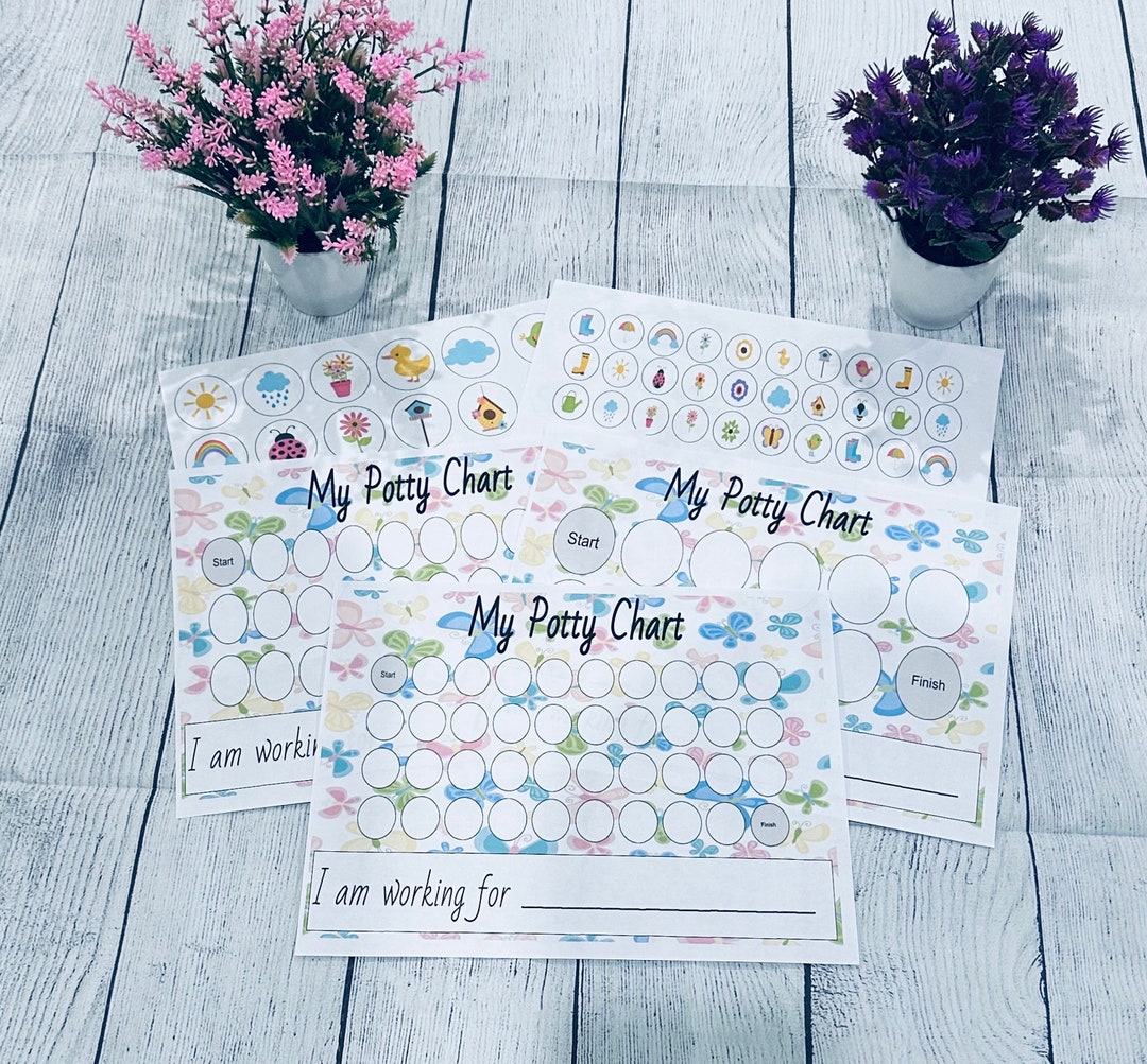 Butterfly Sticker Potty Chart ,spring Summer Theme Girl Potty Training ...