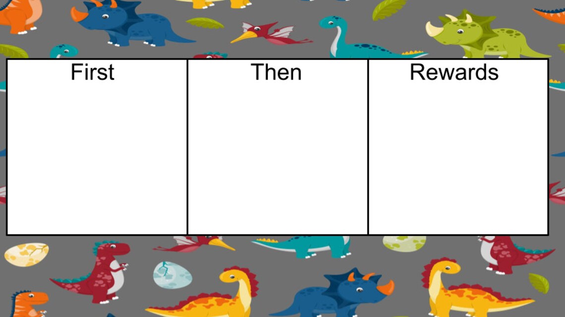 Dinosaur Them, First, Then and Reward Visual Aid Visual Schedule ...