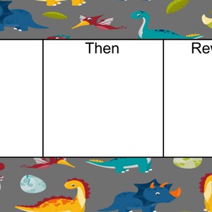 Dinosaur Them, First, Then and Reward Visual Aid Visual Schedule ...