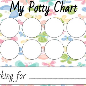 Butterfly Sticker Potty Chart spring Summer Theme Girl Potty - Etsy