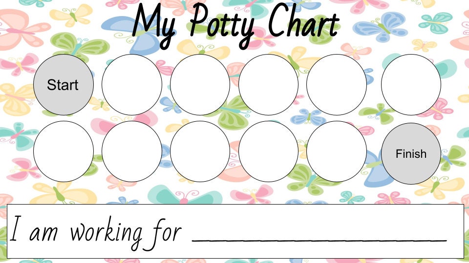 Butterfly Sticker Potty Chart spring Summer Theme Girl Potty - Etsy