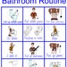 Boy Bathroom Routine Flash Cards schedule Potty Training - Etsy