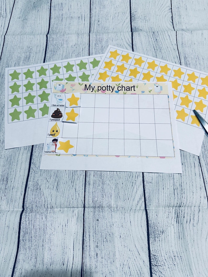 Flowers Potty Training Girls, Potty Chart, Potty Token, Potty Training ...