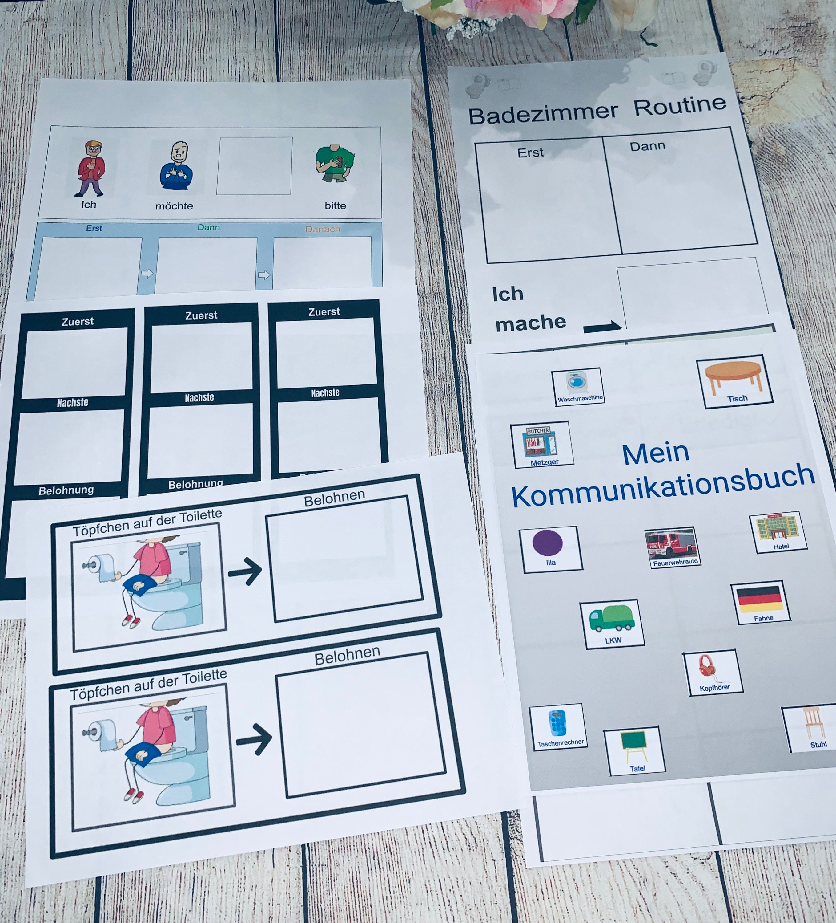200 German Language Pictures Card for Communication, Speech Therapy ...