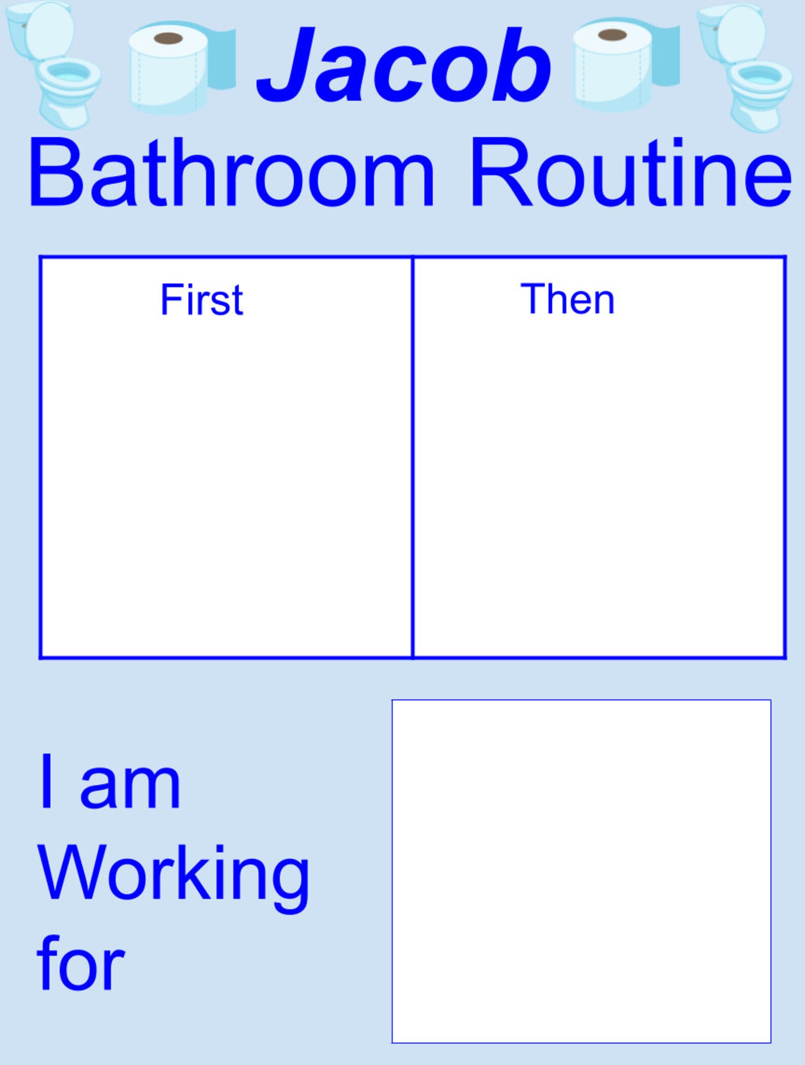 Jacob Blue Bathroom Routine, Schedule Potty Training, Reward Chart ...
