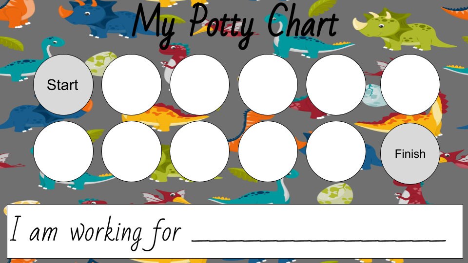 Dinosaur Theme, Sticker Boy Potty Training Chart, 3 Potty Chart, Token ...