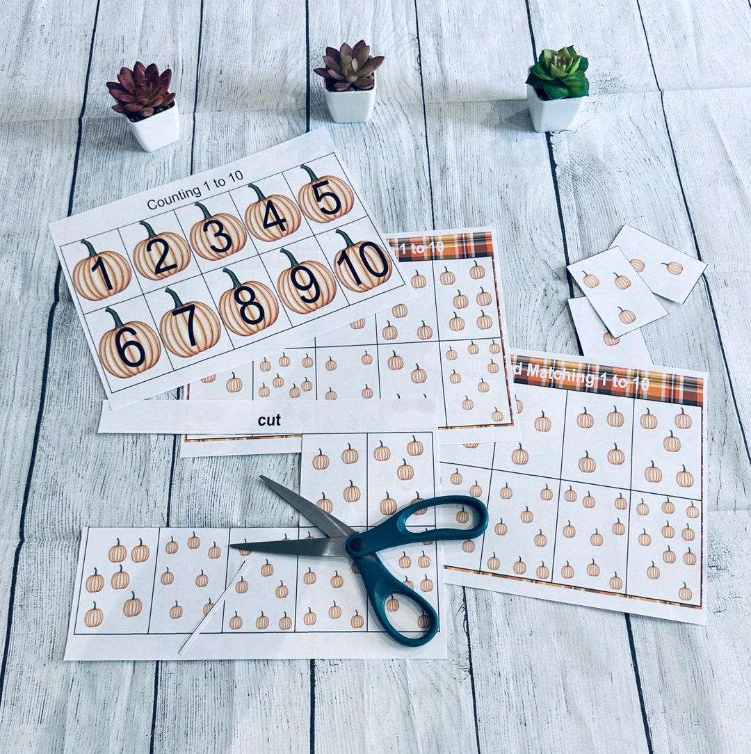 Fall Pumping Number 1-10 Tracing, Counting, Handwriting, Homeschool ...