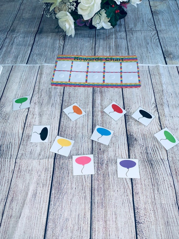 Multi Colors Balloon Rewards Chart Board Token Board Reward | Etsy