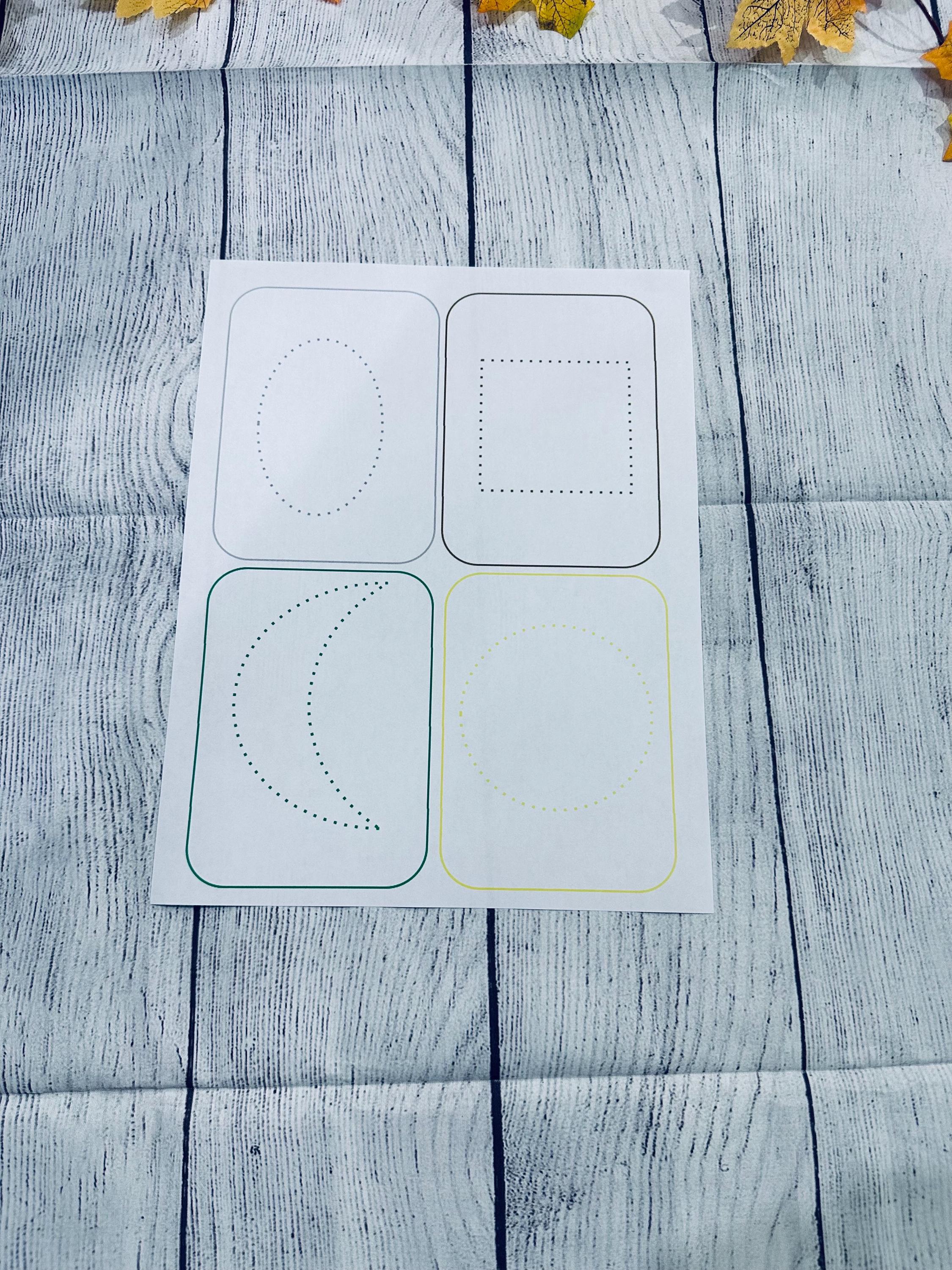 Shape Flash Cards, Tracing Handwriting Montessori, Colors Cards ...