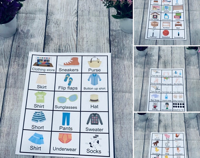 110 Autism Communication Pictures Cards Book or Binder Speech ABA ...
