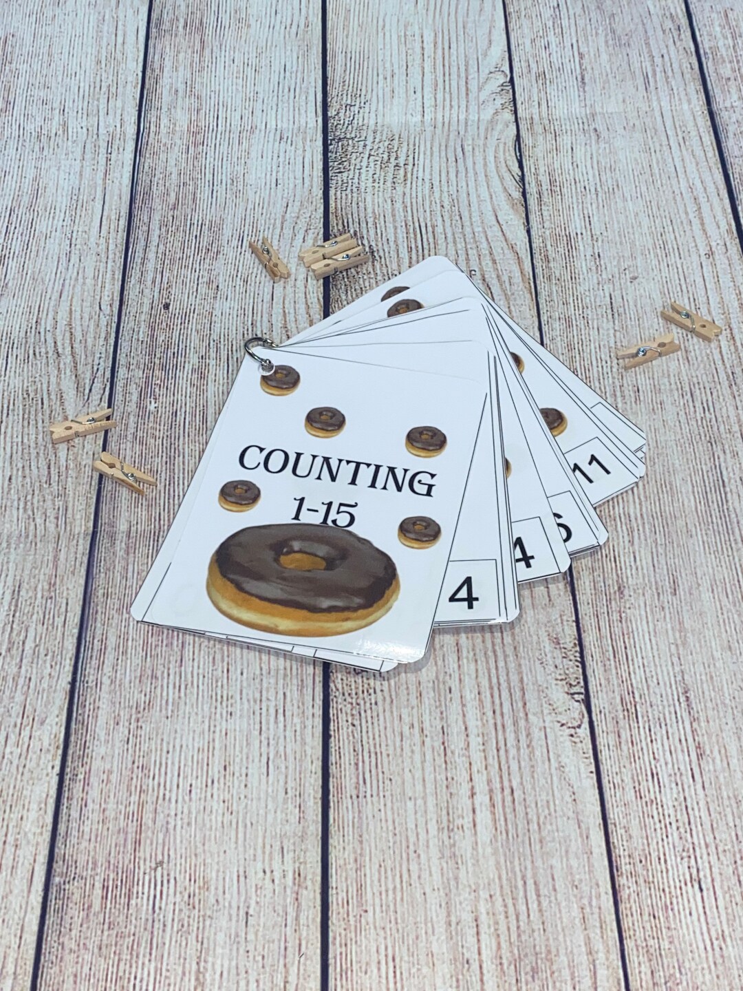 Chocolate Donut Counting Food , Numbers 1 to 15 Clip Cards, Counting ...