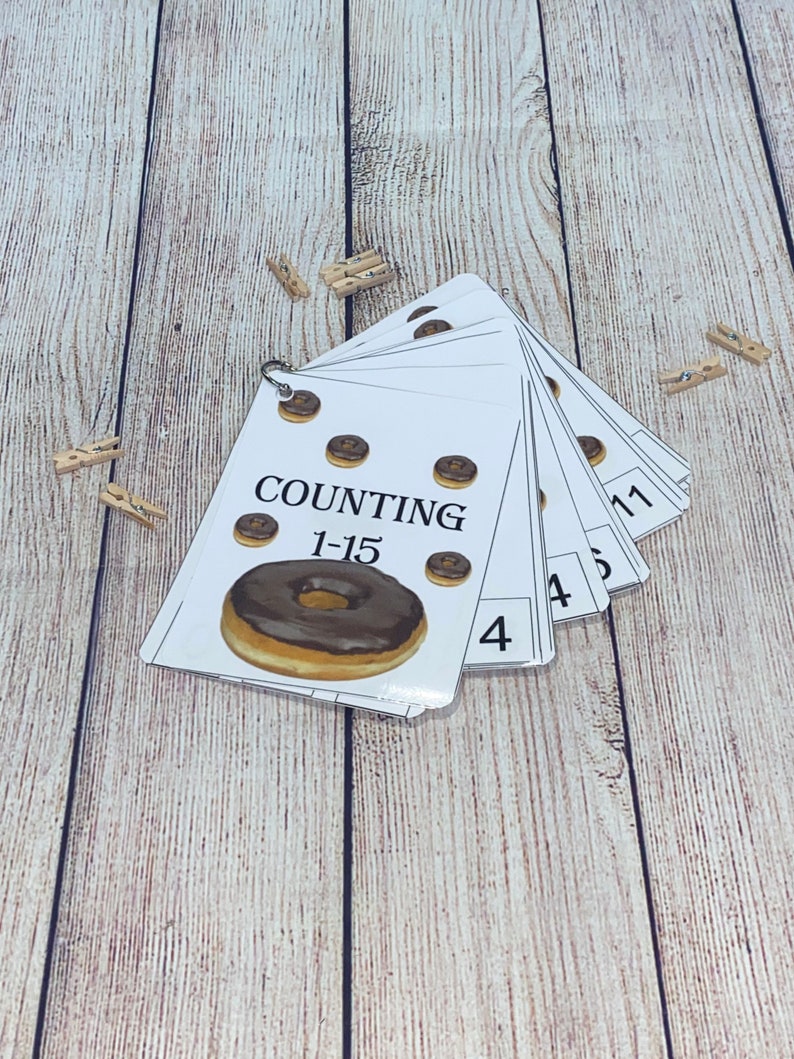 Chocolate Donut Counting Food , Numbers 1 to 15 Clip Cards, Counting ...