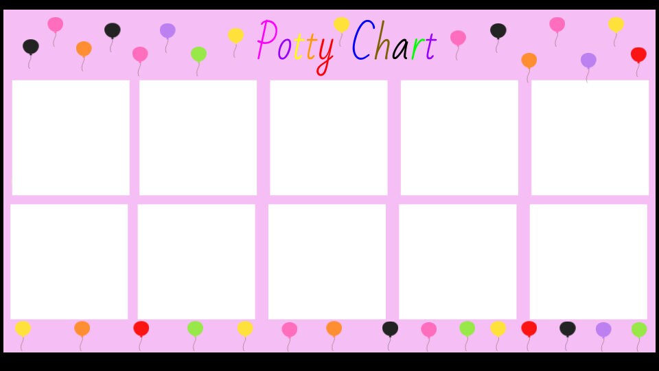 Balloon Potty Training Board, Pink Girls, Potty Chart, Potty Token ...