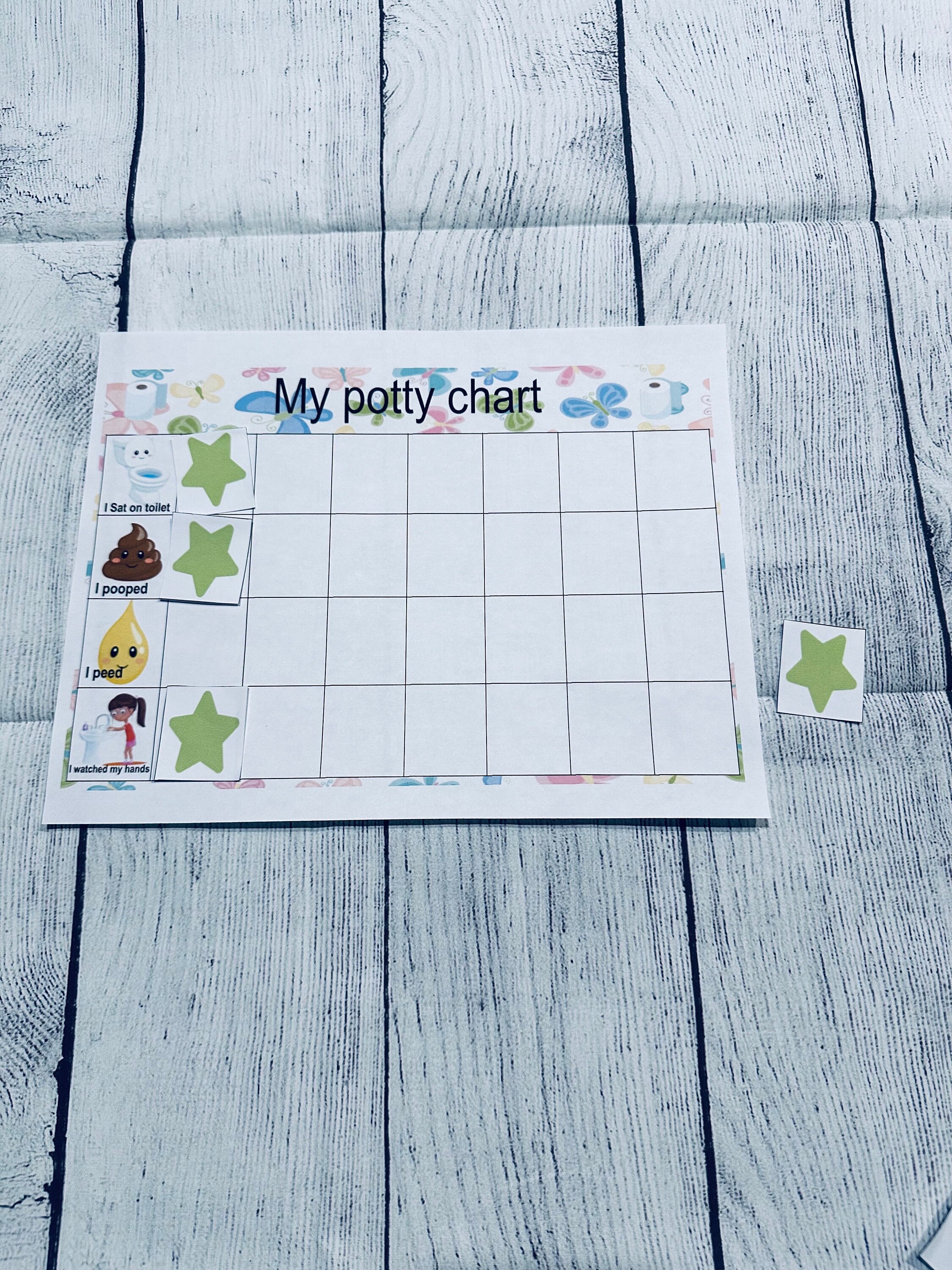 Butterfly Potty Training Girls, Potty Chart, Potty Token, Potty ...