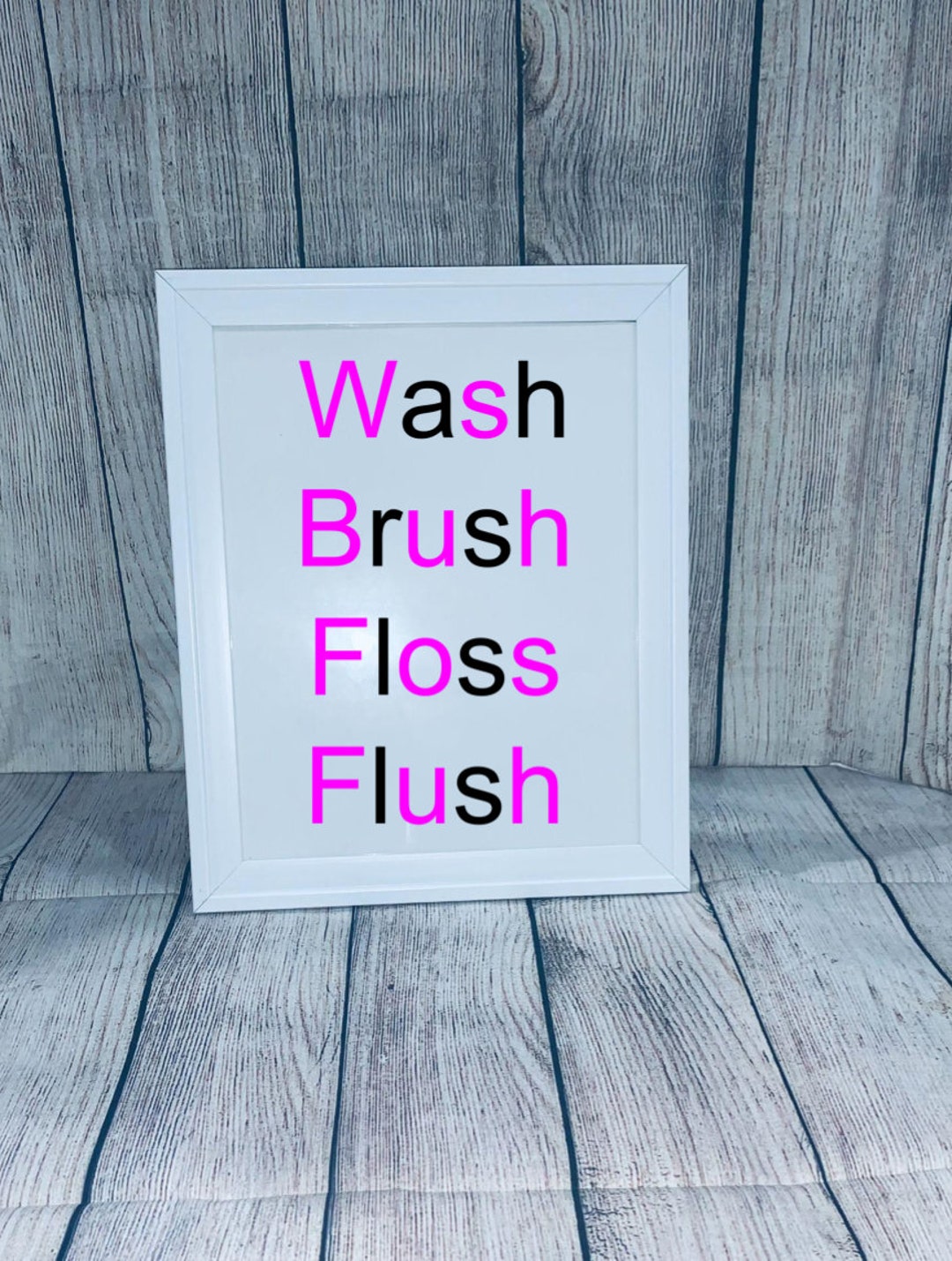 Bathroom Sign Wash Flush the Toilet Poster Wall Art Printable ...
