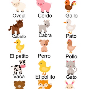 Animals Poster Spanish Language Poster Wall Art Printable, Montessori ...
