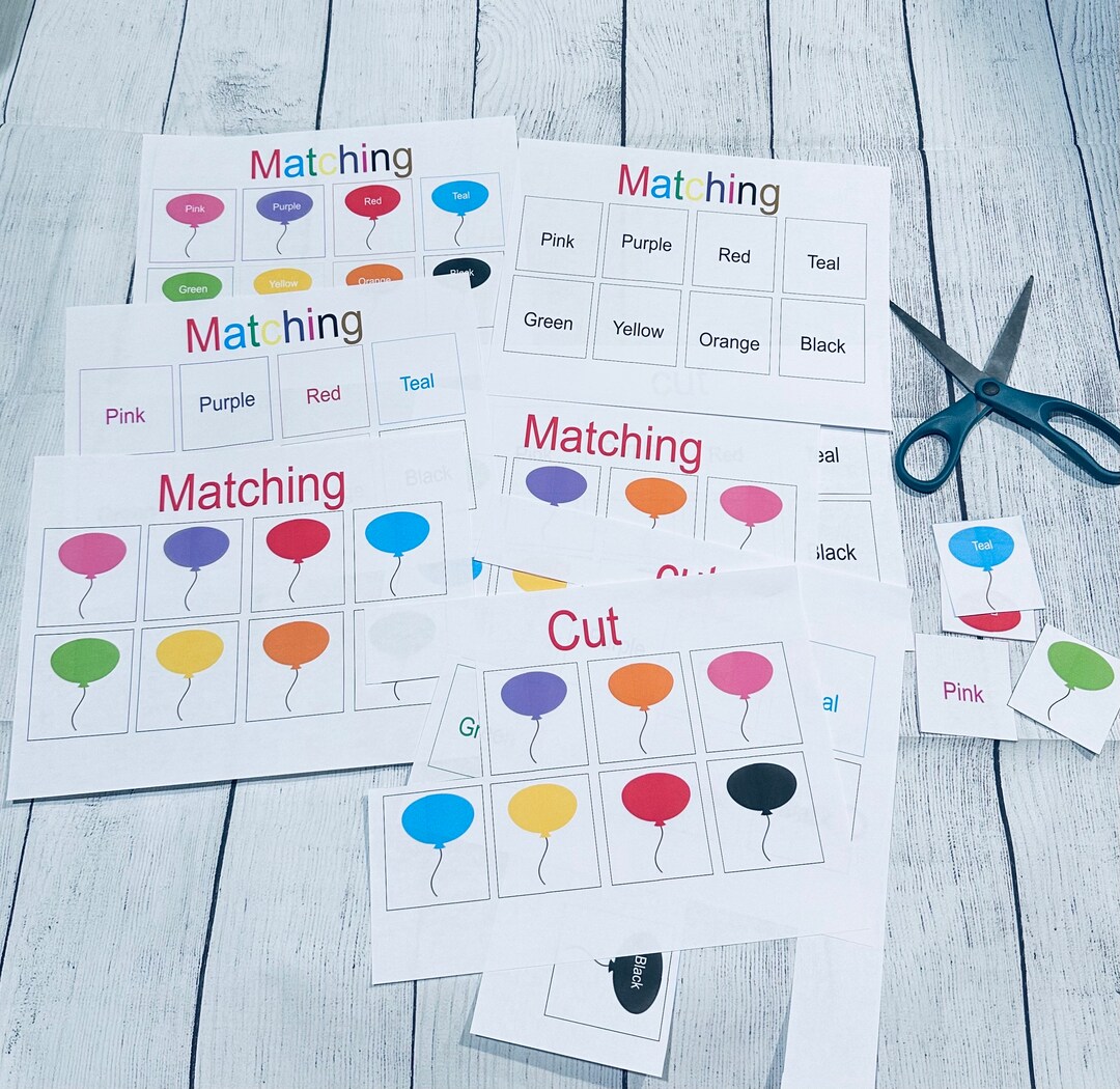 Balloon Matching Interactive Activity, Matching, Sorting, Busy Work ...