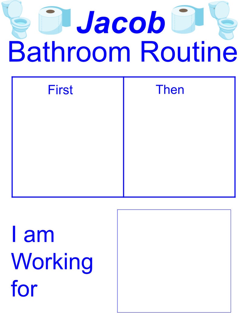 Jacob Blue Bathroom Routine, Schedule Potty Training, Reward Chart ...