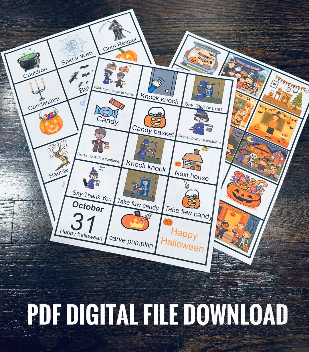 45 PEC HALLOWEEN, Picture Cards for Communication Speech Therapy Autism ...