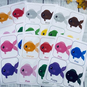Color Fish Flash Cards, Montessori, Colors Flash Cards, Interactive ...