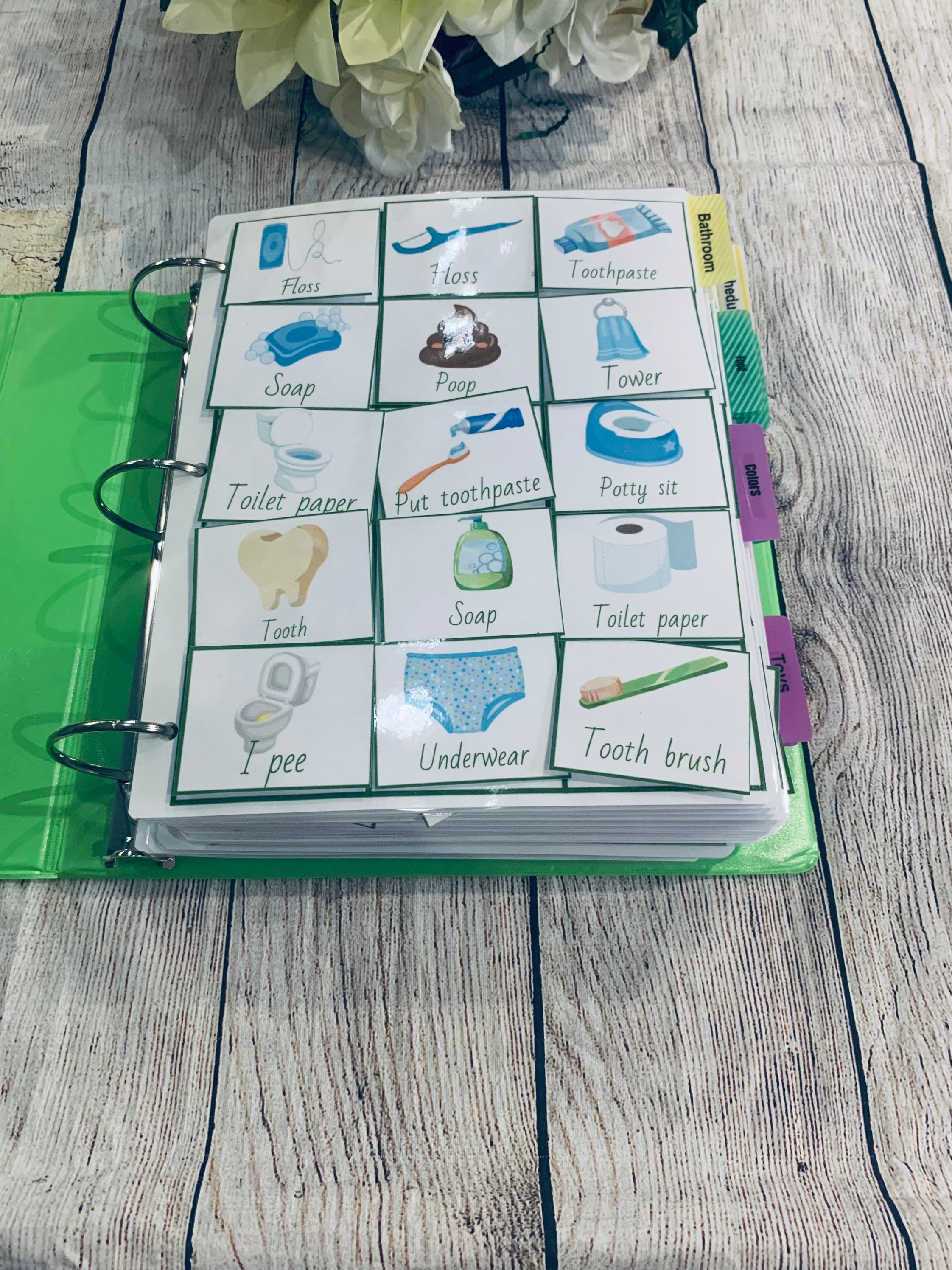 400 Pictures Card Binder Bundle, Speech Delay,aba, Therapy Autism Non ...