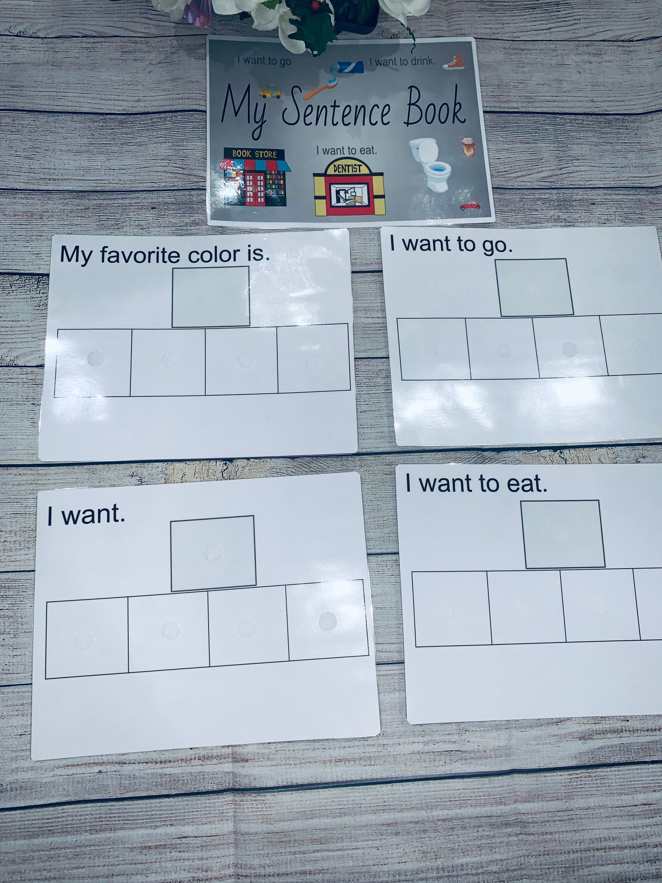 My Sentences Builder Book/ Binder Communication Pictures Cards Book ...