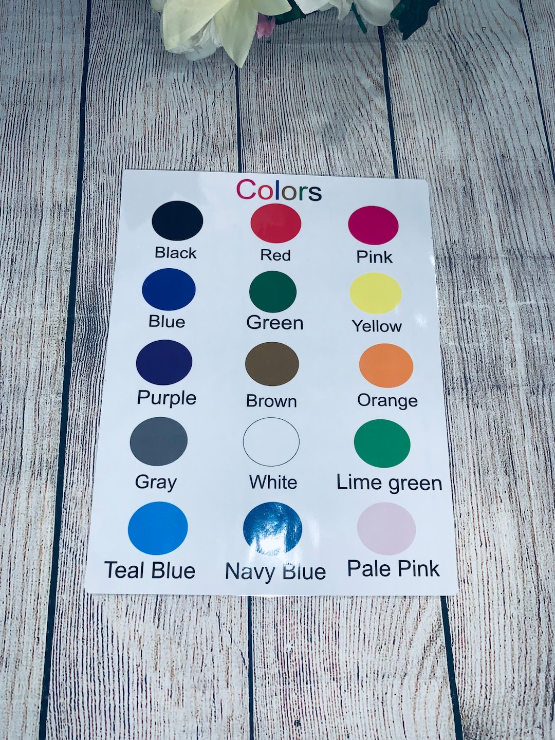 Colors Poster for Kid Classroom Color Chart Preschool Kindergarten ...