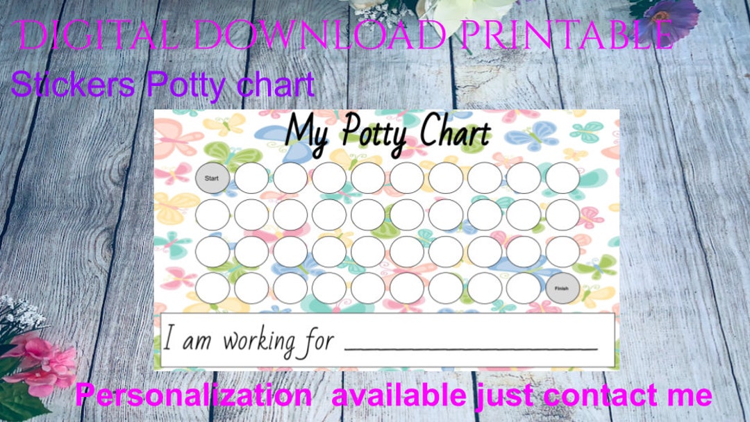 Butterfly Sticker Potty Chart spring Summer Theme Girl Potty - Etsy