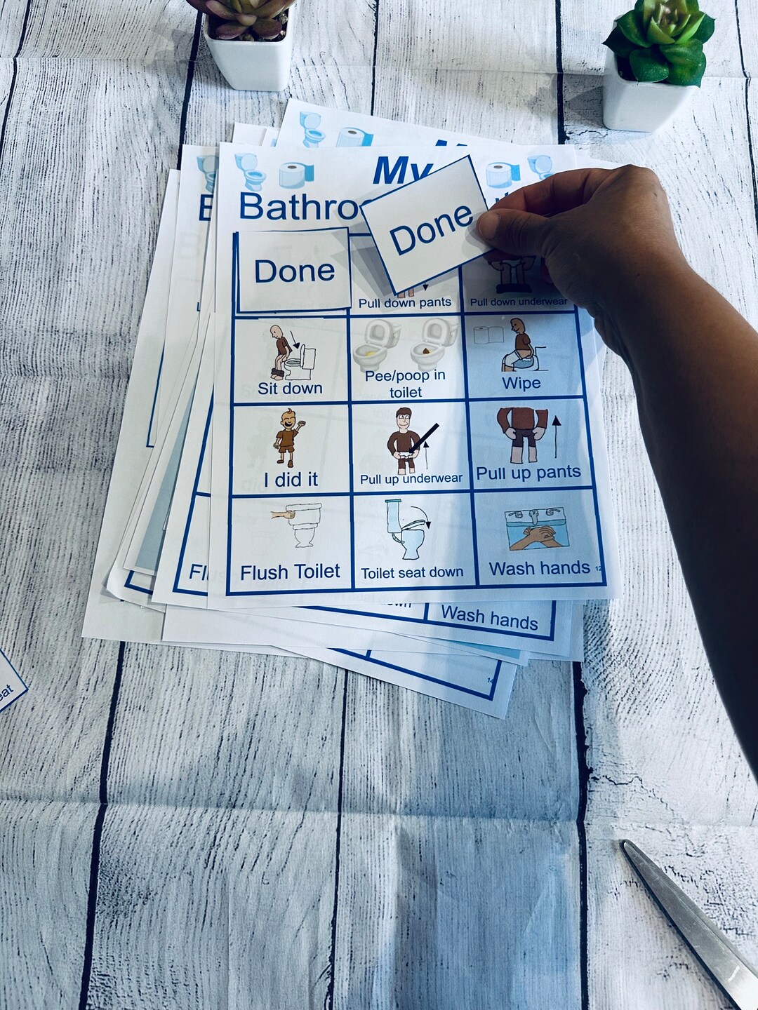 Thomas Blue Bathroom Routine, Schedule Potty Training, Reward Chart ...