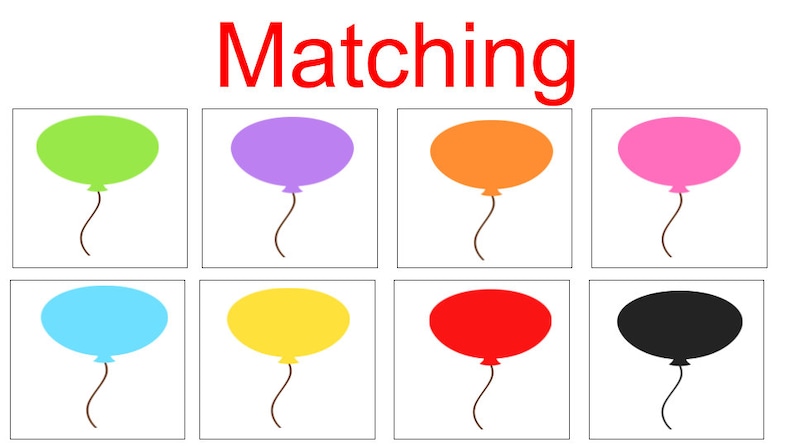 Balloon Matching Interactive Activity, Matching, Sorting, Busy Work ...