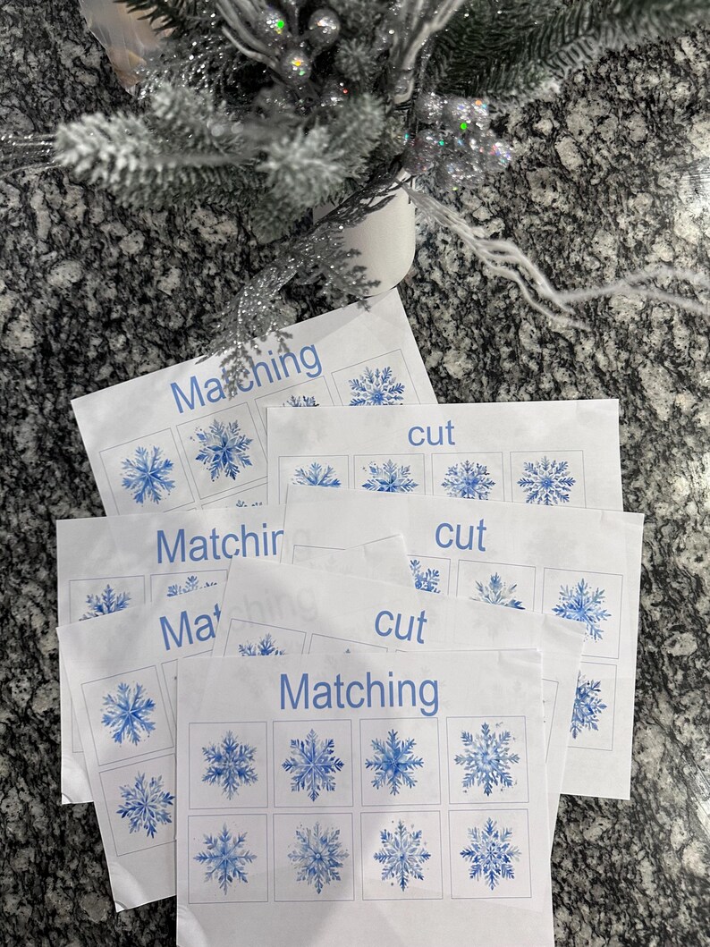 Winter Snow Fakes Interactive Activity Matching, Sorting, Learn Colors ...