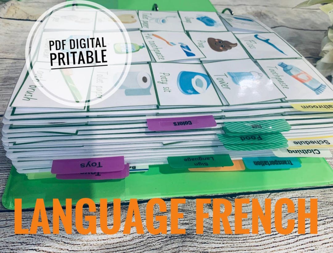 1,000 Pec French Picture Cards for Communication, Speech Therapy ...