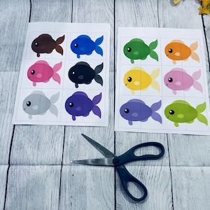 Fish Color Matching Puzzle Activity | 2 Piece Matching Cards | Colors ...