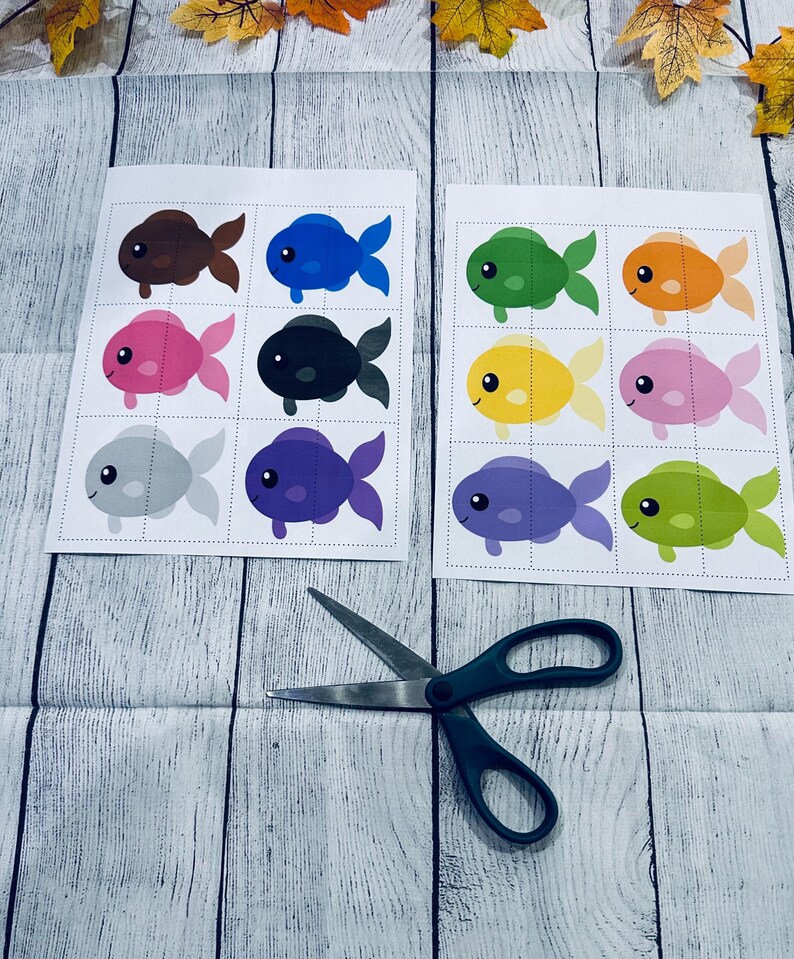 Fish Color Matching Puzzle Activity | 2 Piece Matching Cards | Colors ...