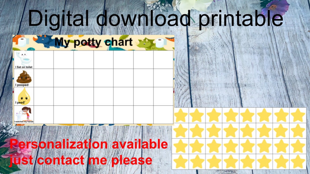 Dinosaur Potty Training Board Boy/girls, Potty Chart, Potty Token ...