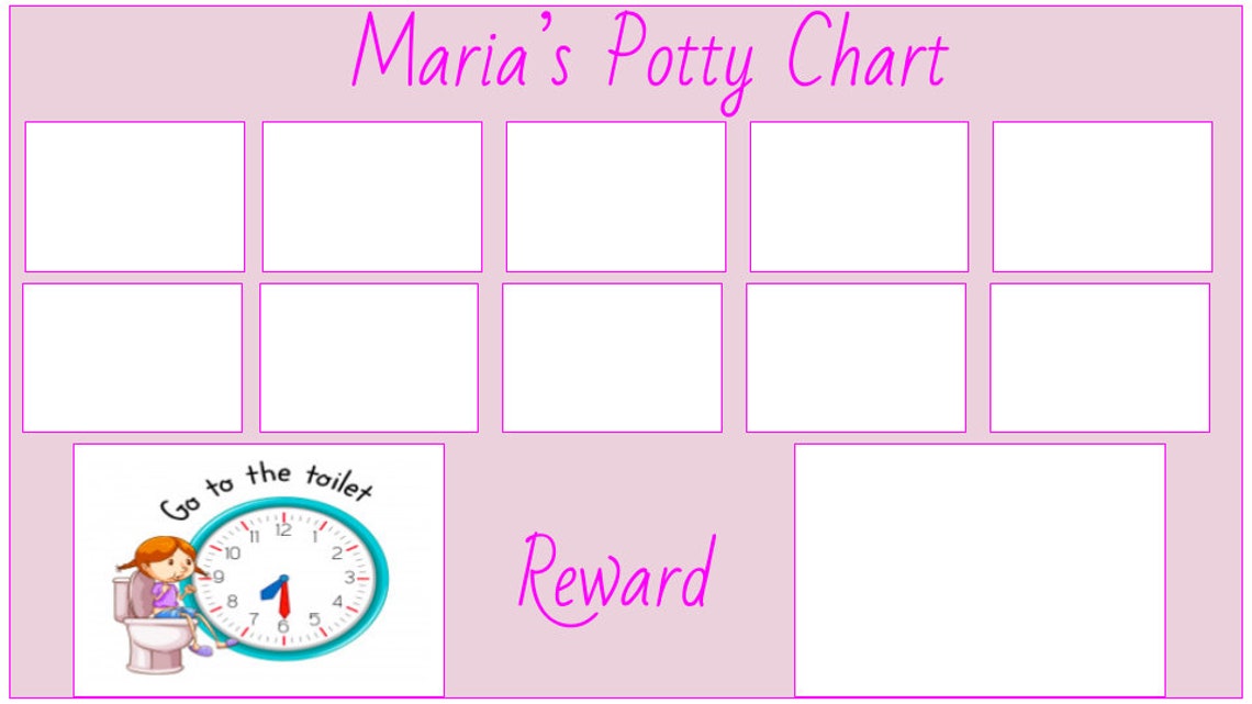 Potty training chart board Potty token pink Potty training | Etsy