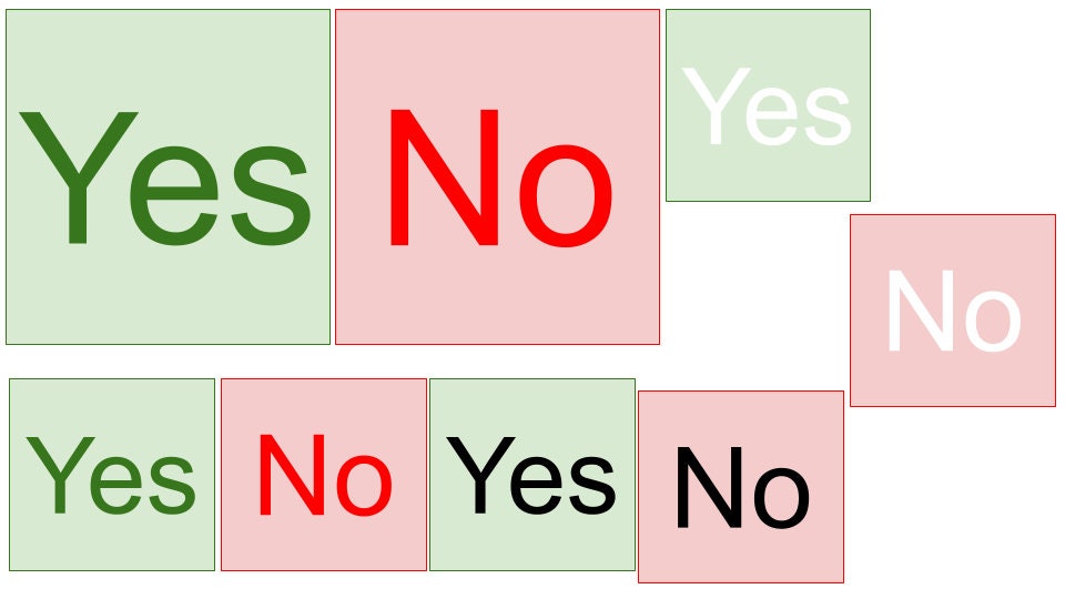 Yes and No Cards Large Digital Download preschool - Etsy