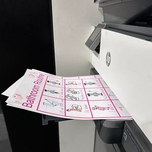 Girl Bathroom Routine, Schedule Potty Training, Reward Chart Poster ...