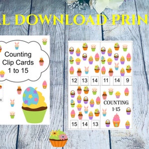Easter Clip Flash Cards, Numbers 1 to 15 Recognition, Student ...