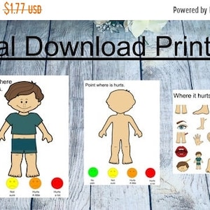 Toddler Preschool Where It Hurt Child Pain Chart - Etsy